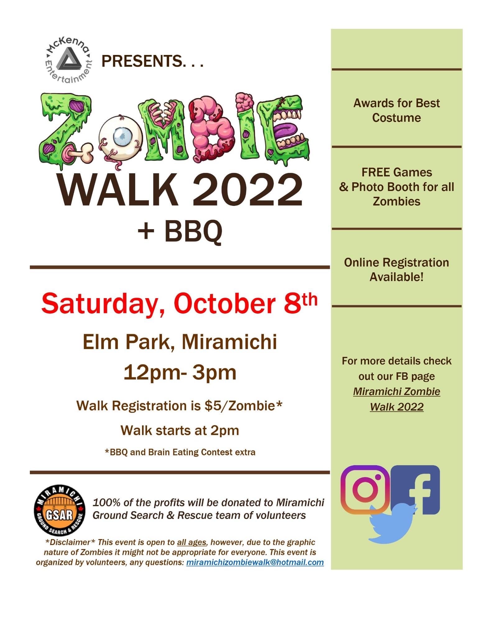 Zombie Walk and Food Truck Feastival- Oct. 8 - Giver on the River